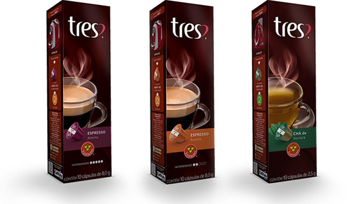 Tres lança novos sabores de cápsulas de café e chá